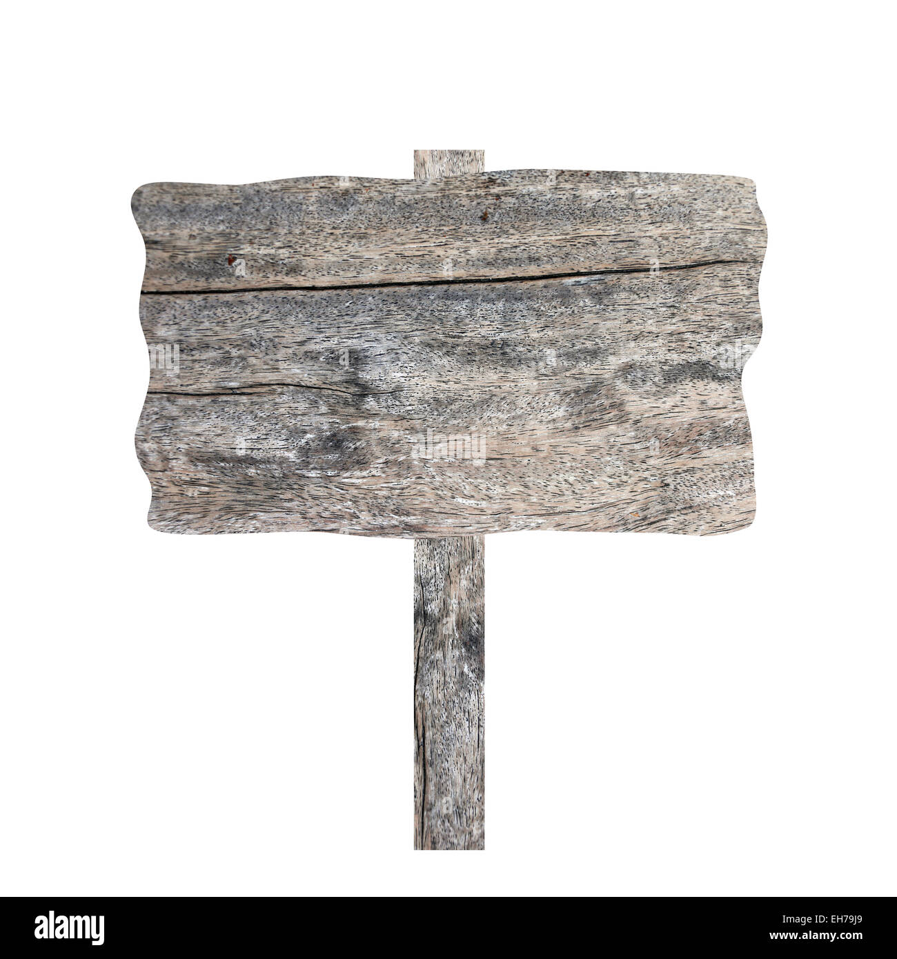 old wooden signboard isolated on white background Stock Photo - Alamy