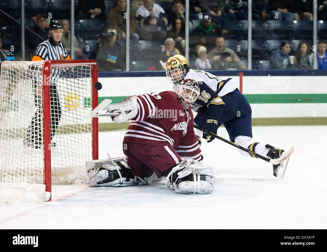 The Series. 08th Mar, 2015. Notre Dame center Connor Hurley (16) scores ...