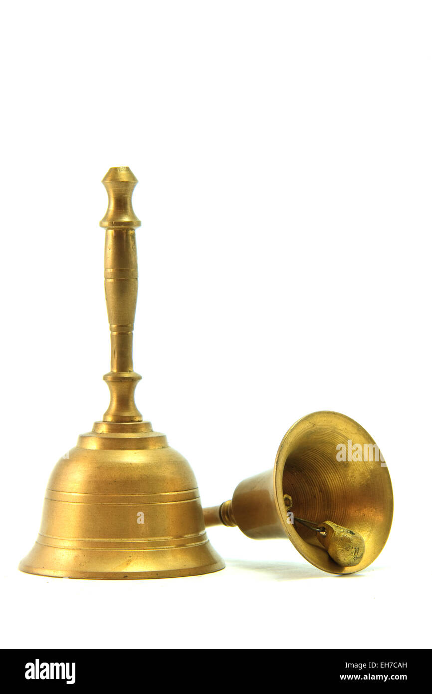 Bell Isolated on White Stock Photo - Alamy