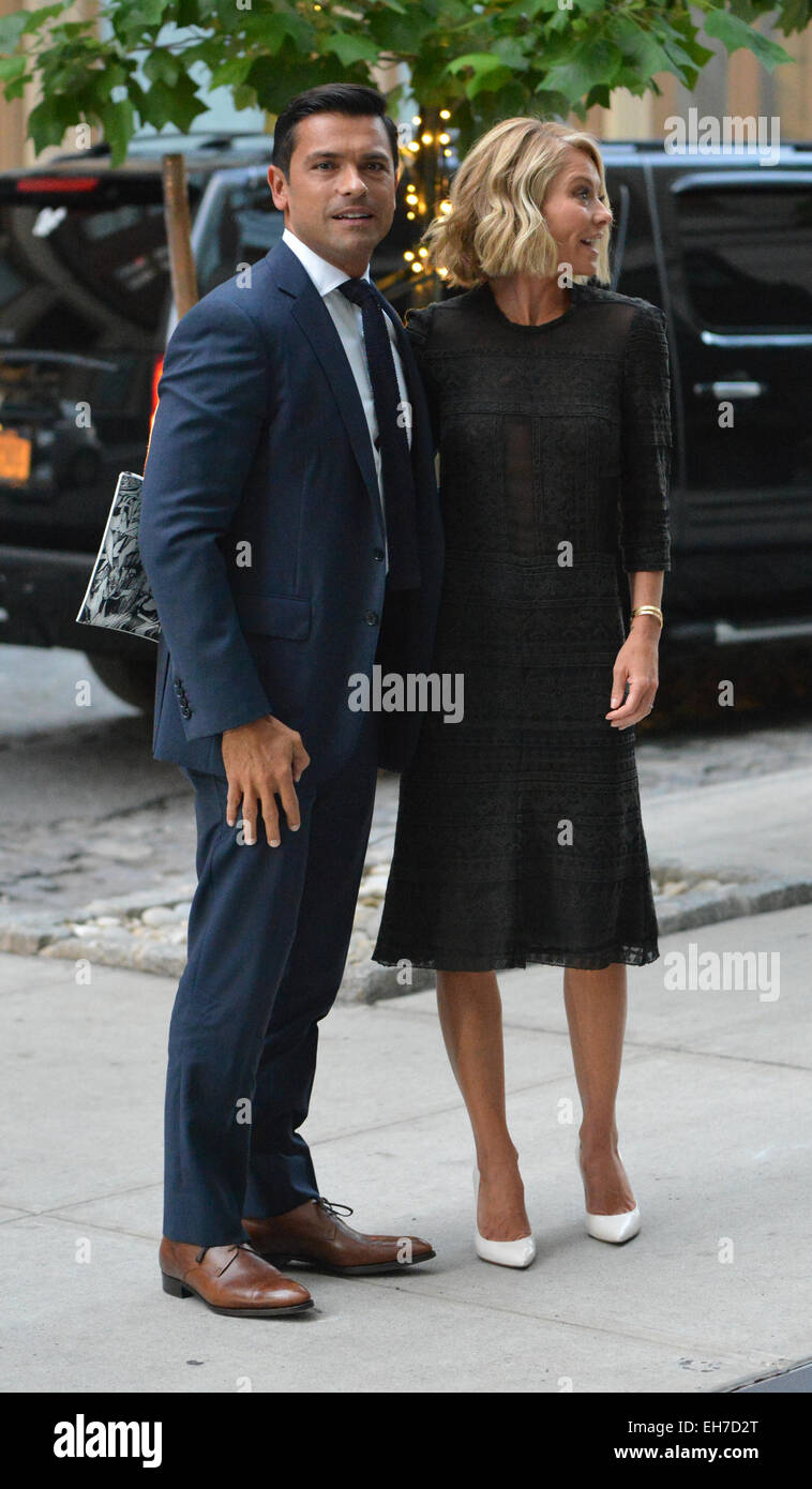 Kelly Ripa and Mark Consuelos out and about in SoHo Featuring: Kelly ...