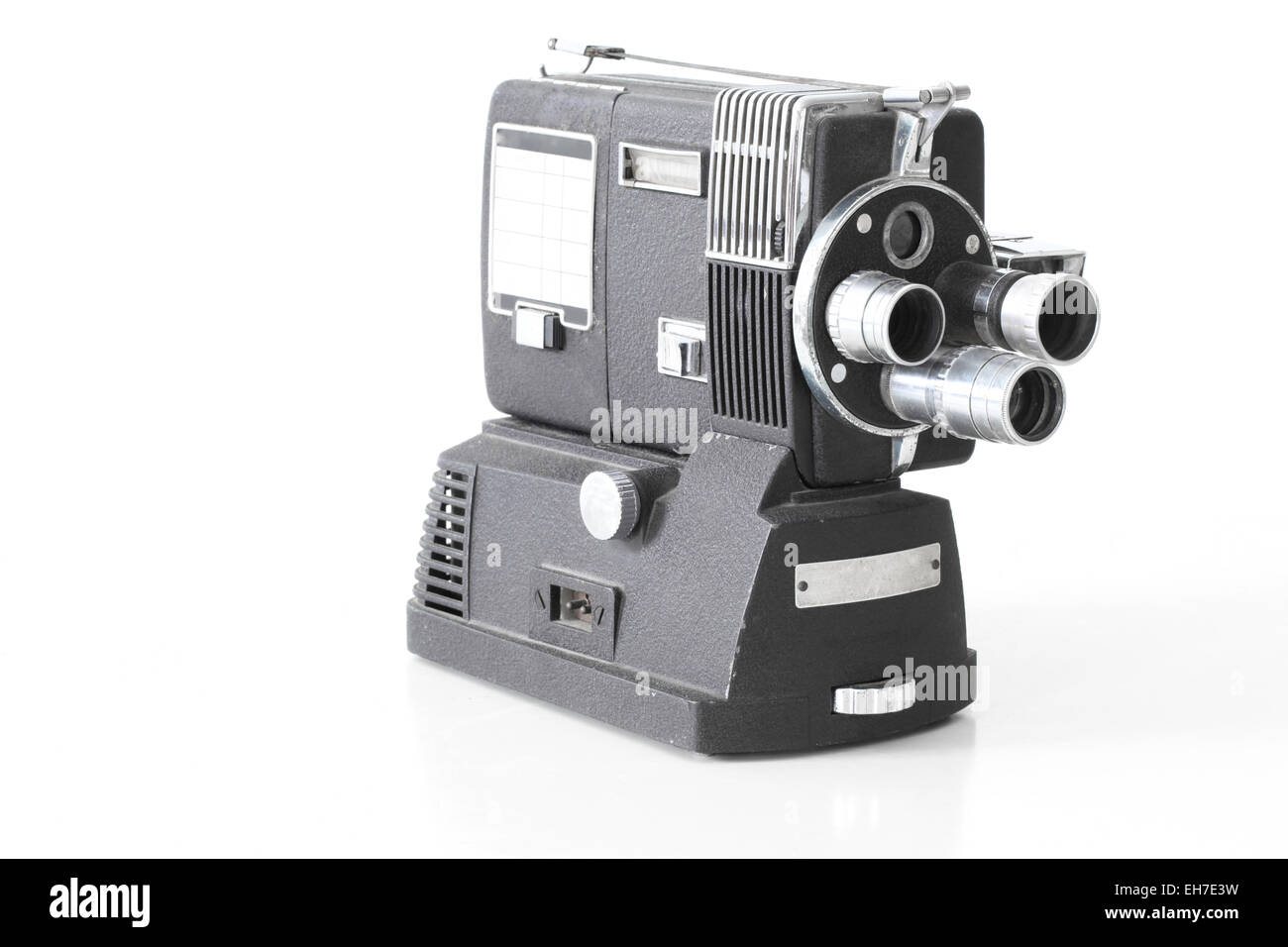 Vintage three lens photo camera isolated on white background with ...