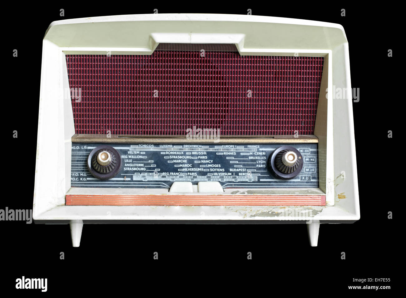 vintage radio isolated on black background Stock Photo - Alamy