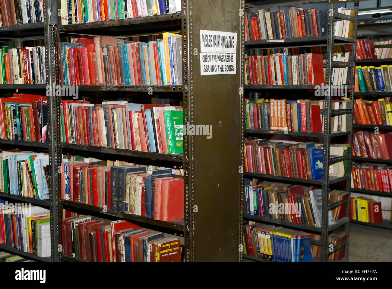 Bookshelf in public library,India Stock Photo - Alamy
