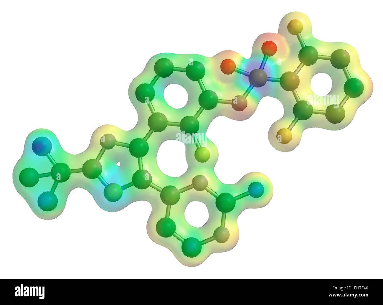Dabrafenib, skin cancer drug, molecule Stock Photo - Alamy