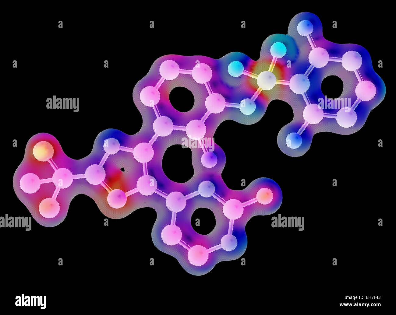 Dabrafenib, skin cancer drug, molecule Stock Photo - Alamy