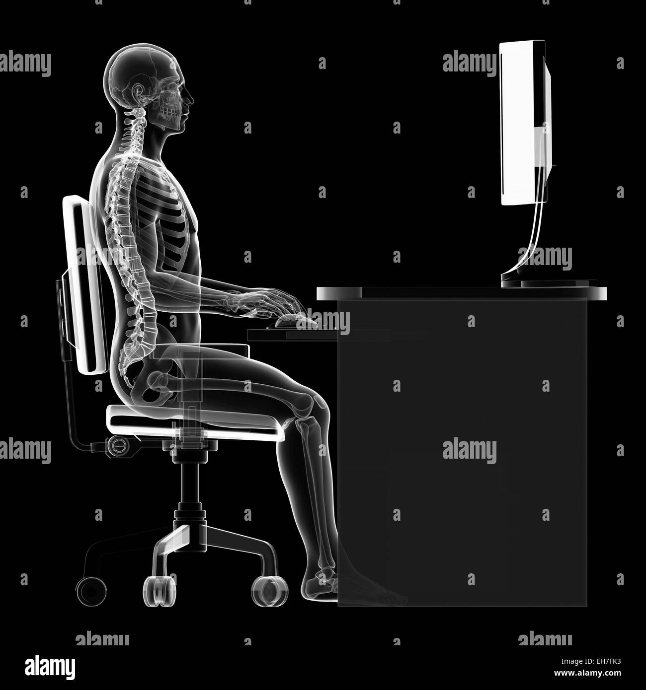 Correct Sitting Posture Black and White Stock Photos & Images - Alamy