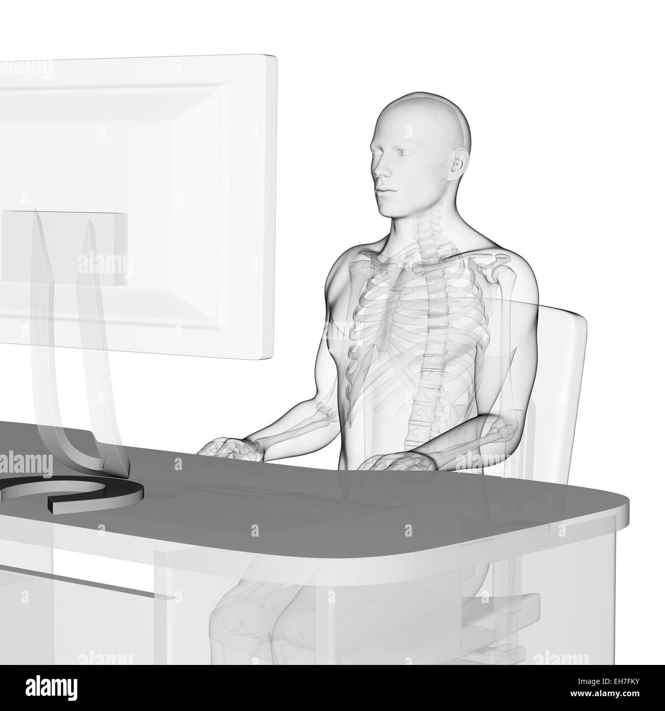 Correct sitting posture Black and White Stock Photos & Images - Alamy
