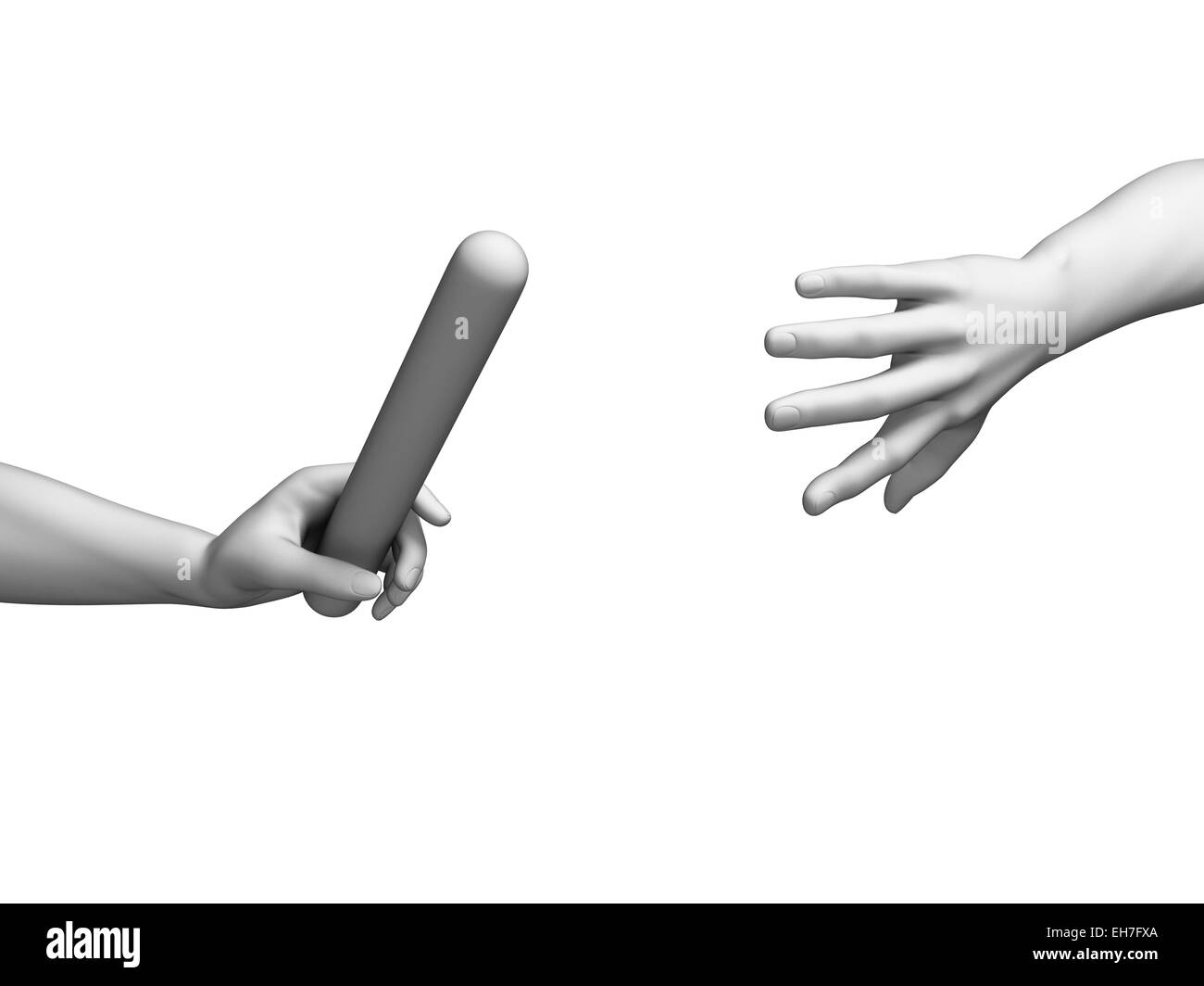 Human hand passing relay baton, artwork Stock Photo - Alamy
