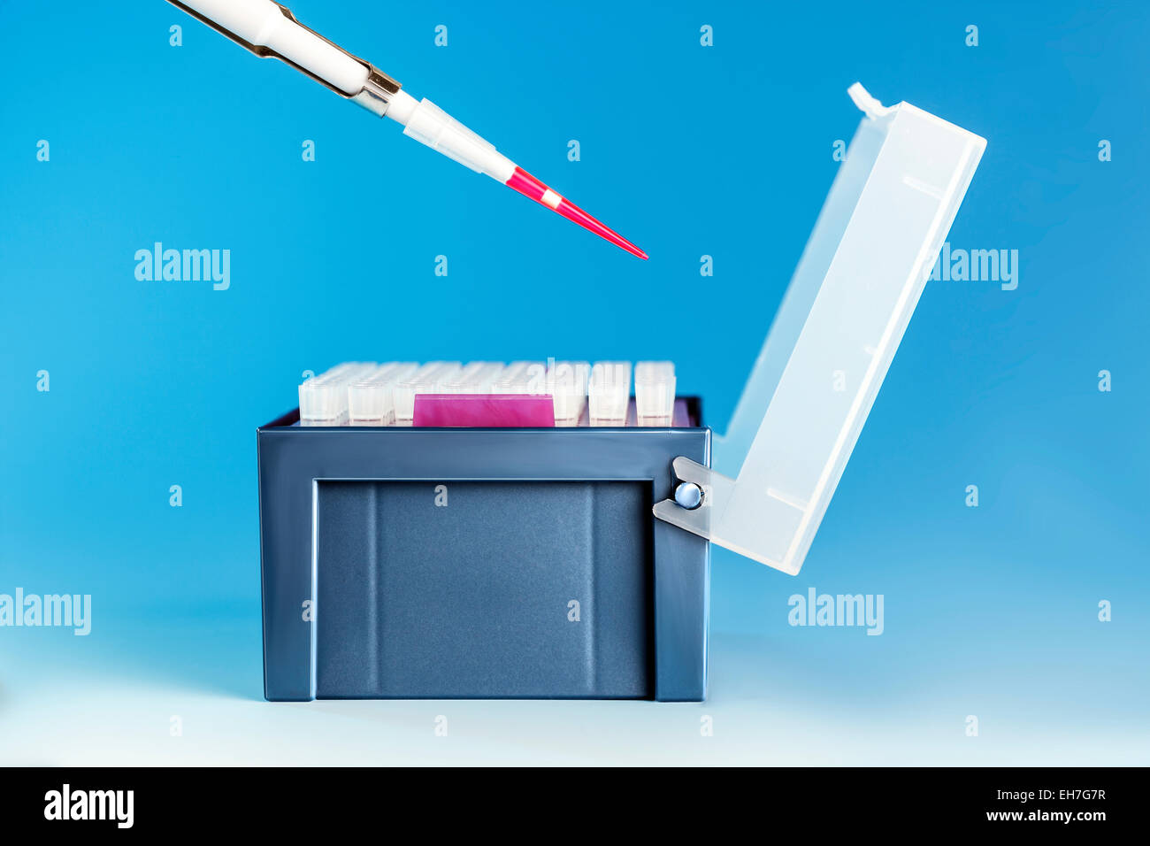 Pipette and medical samples in a box Stock Photo - Alamy