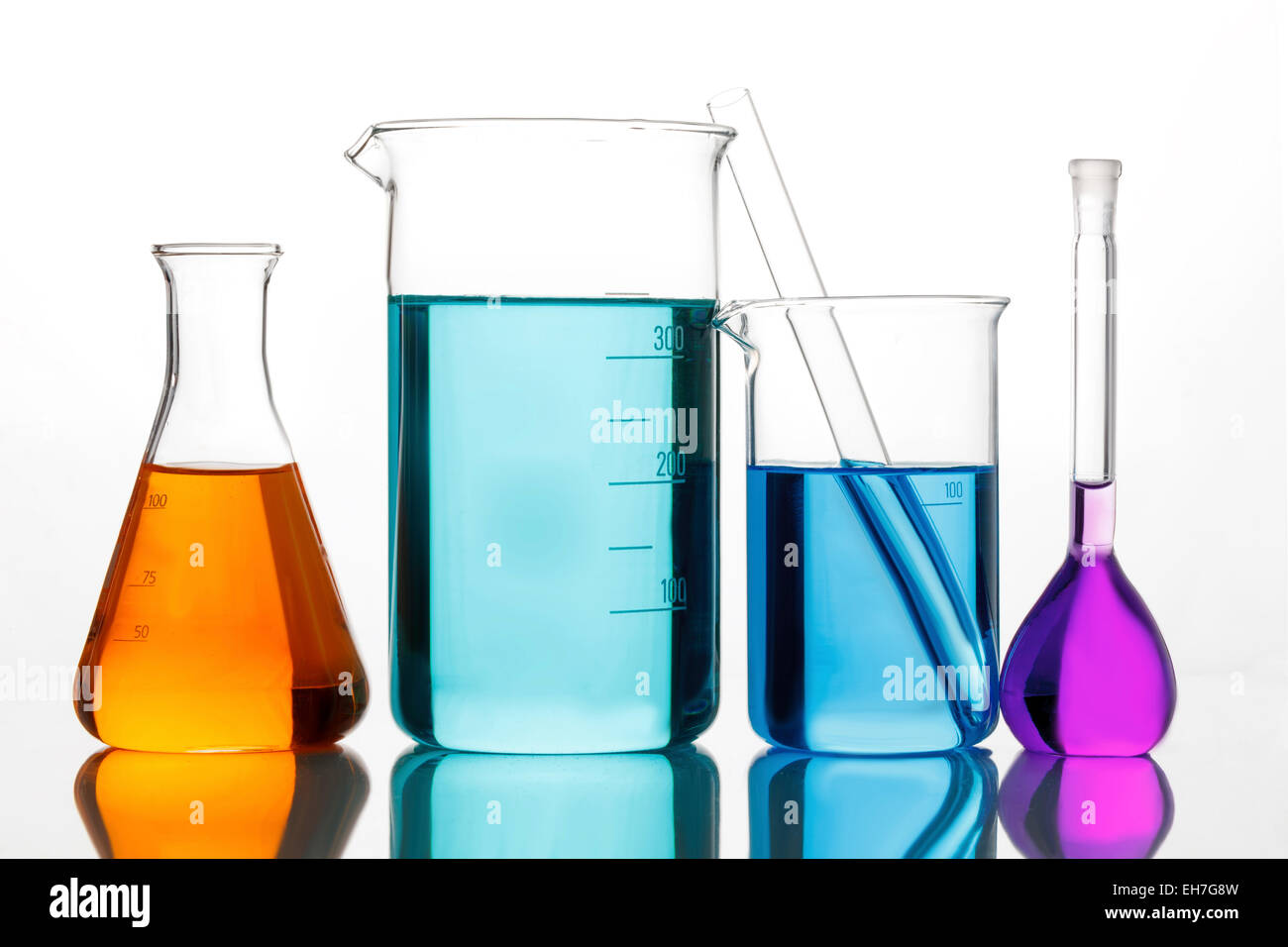 Various Lab glassware Stock Photo - Alamy