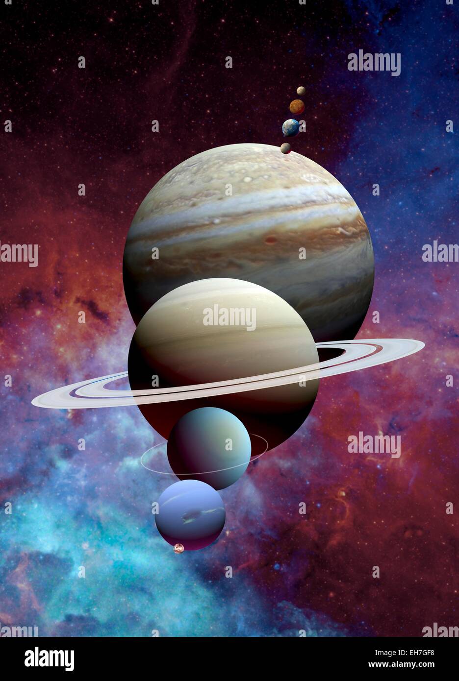 Earths solar system, artwork Stock Photo - Alamy