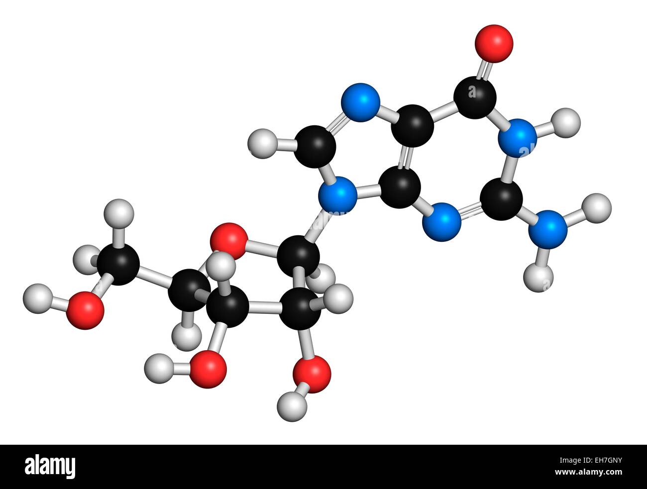 Guanosine purine nucleoside molecule Stock Photo - Alamy