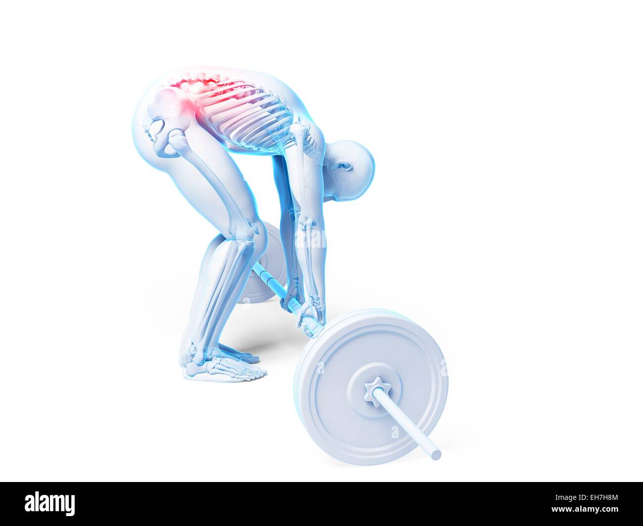 Weight lifting, incorrect posture Stock Photo - Alamy