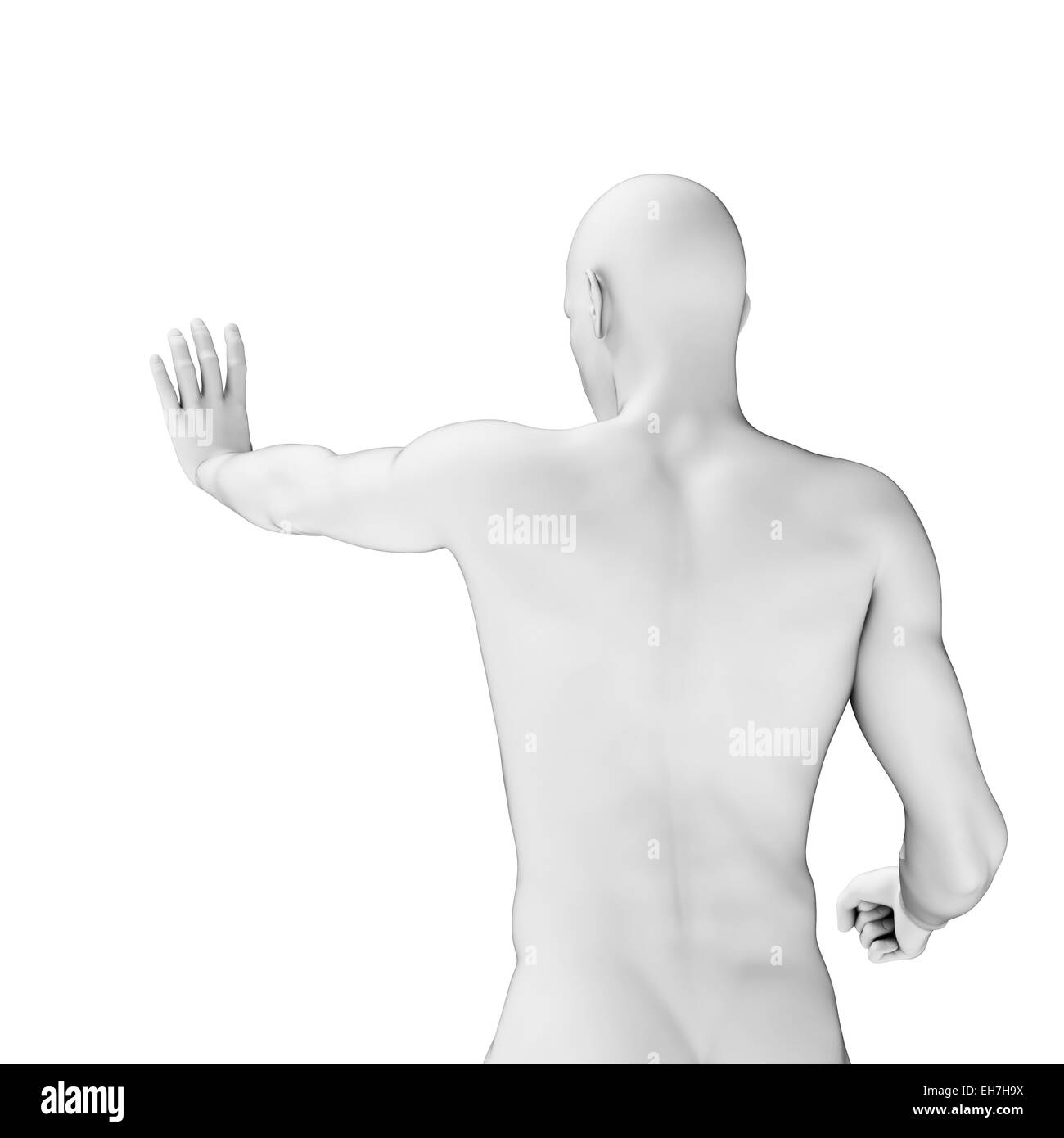 Person defending themselves, illustration Stock Photo - Alamy