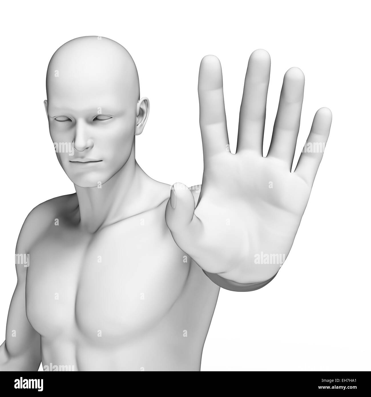 Person defending themselves, illustration Stock Photo - Alamy