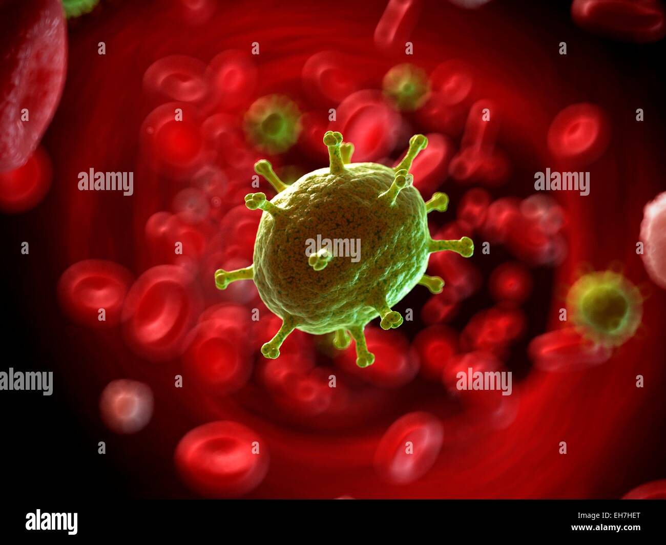Virus infecting the blood, illustration Stock Photo - Alamy