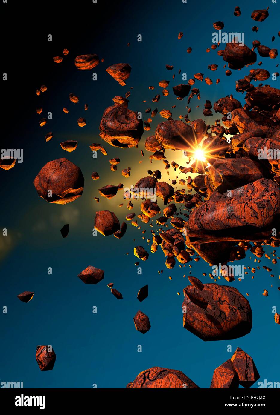 Meteors in space Stock Photo - Alamy