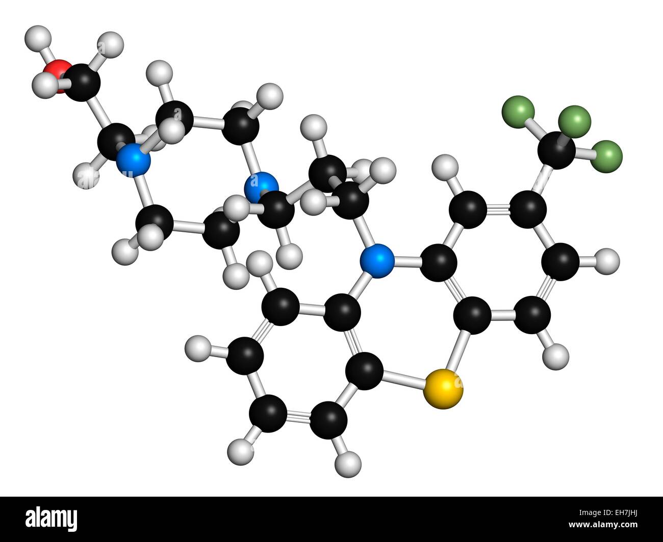 Fluphenazine antipsychotic drug molecule Stock Photo - Alamy
