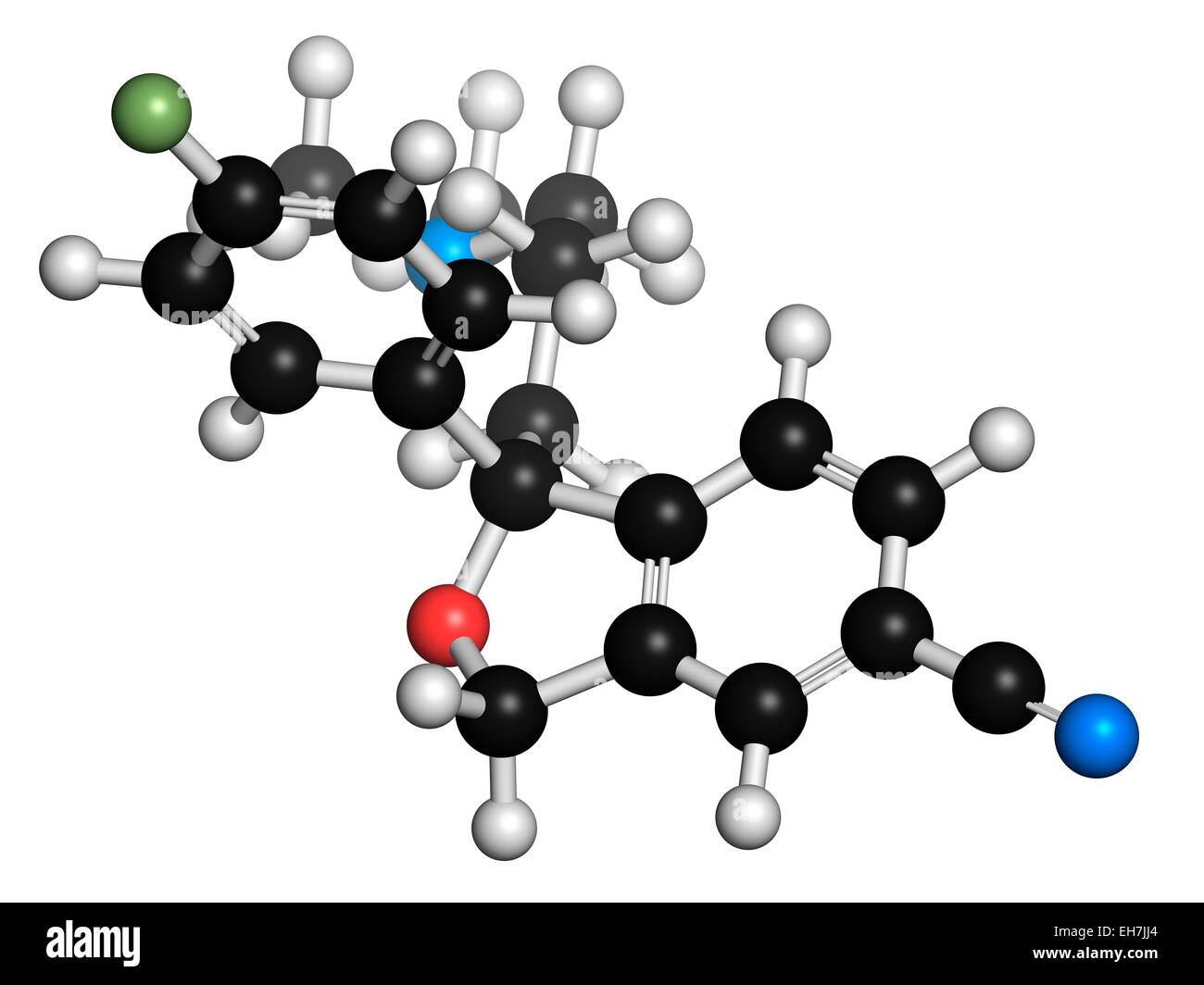 Escitalopram antidepressant drug molecule Stock Photo - Alamy