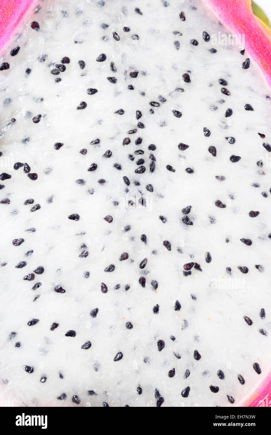 Close up of cross section of Dragon Fruit Stock Photo - Alamy