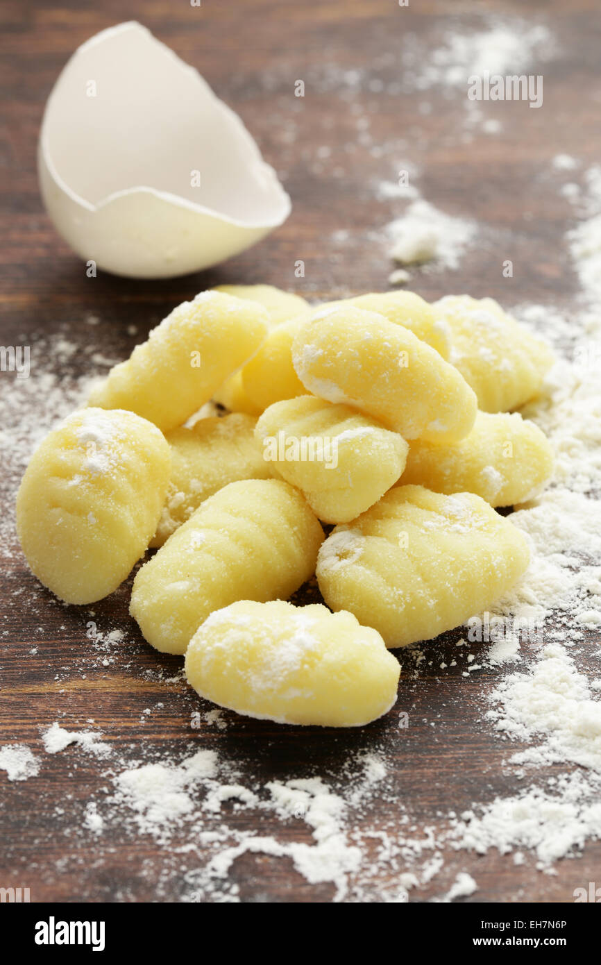 traditional Italian gnocchi prepared with potatoes and eggs Stock Photo ...