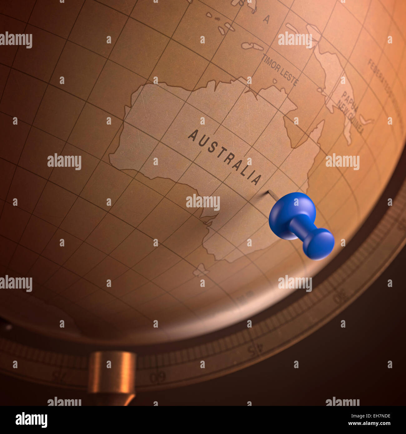 Vintage globe with a push pin Stock Photo - Alamy