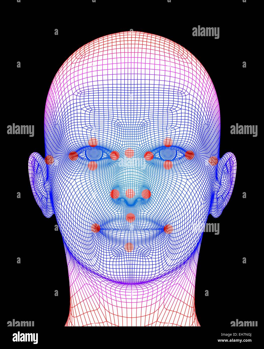 Biometric facial map Stock Photo - Alamy