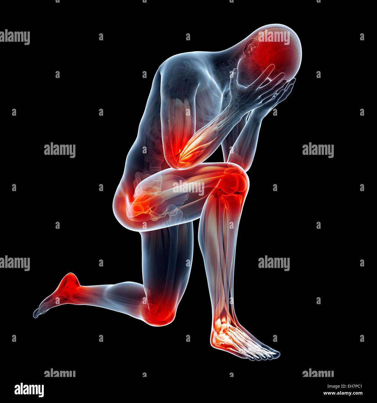 Human kneeling in pain hi-res stock photography and images - Alamy