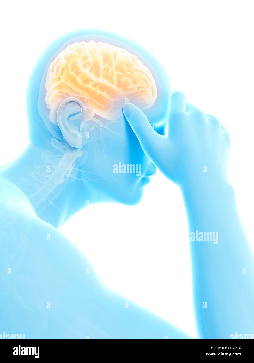 Human headache, illustration Stock Photo - Alamy