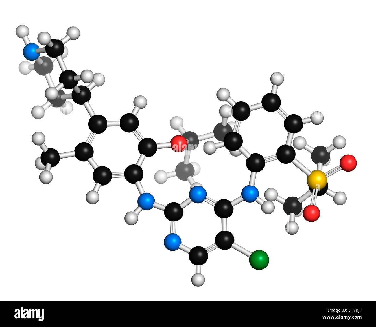 Ceritinib cancer drug molecule Stock Photo - Alamy
