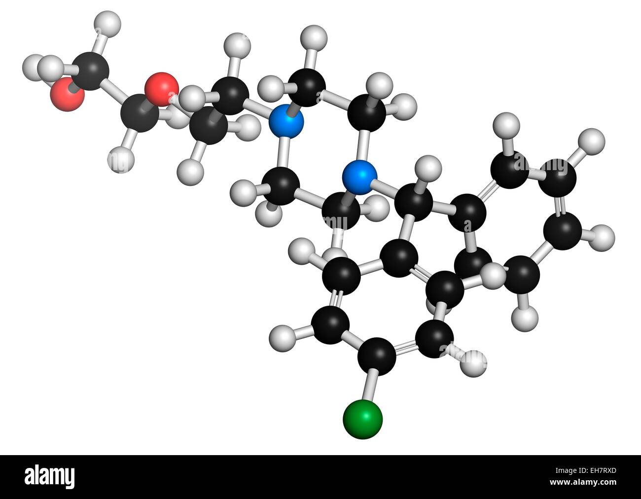 Hydroxyzine antihistamine drug molecule Stock Photo - Alamy