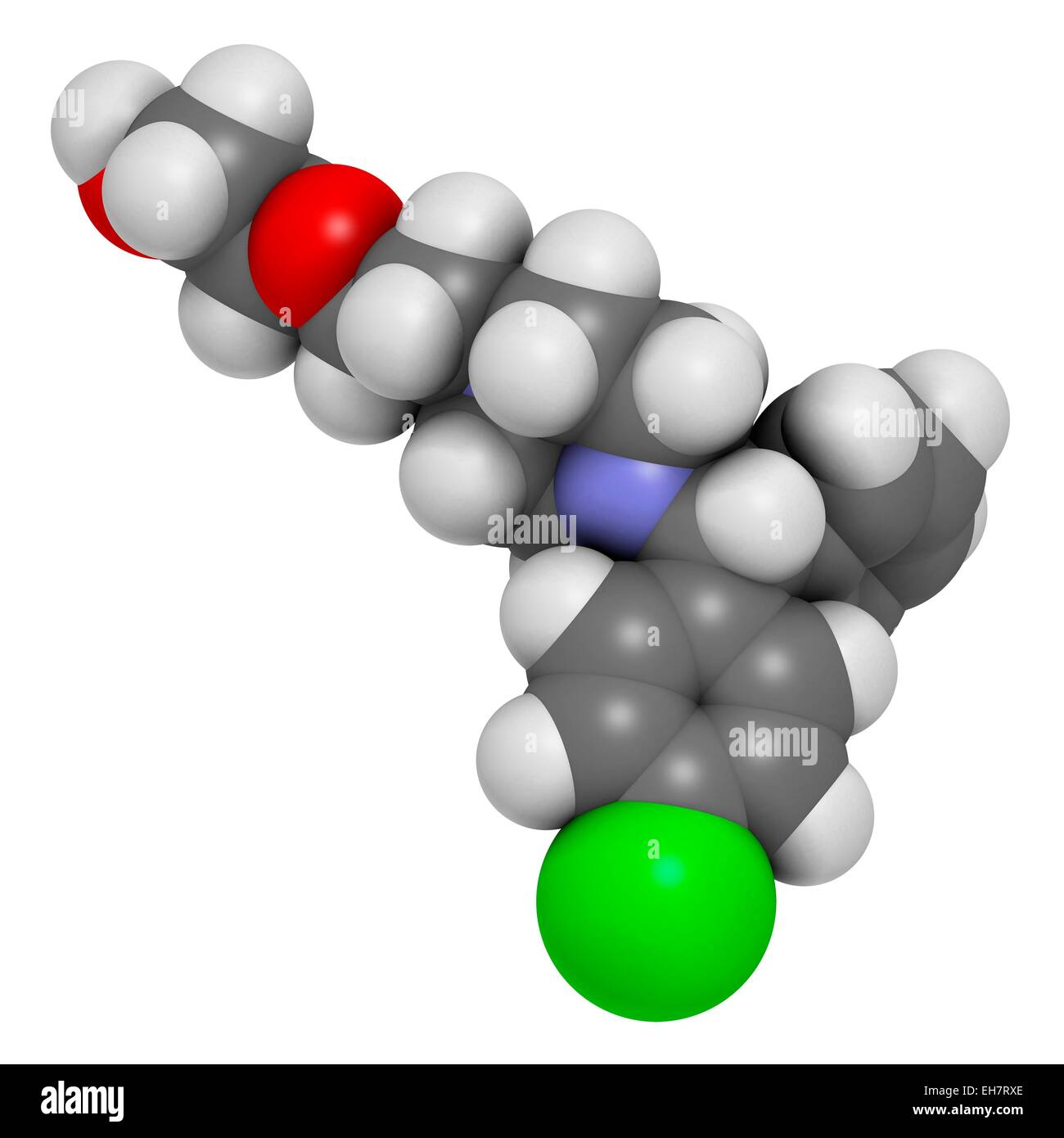 Hydroxyzine antihistamine drug molecule Stock Photo - Alamy