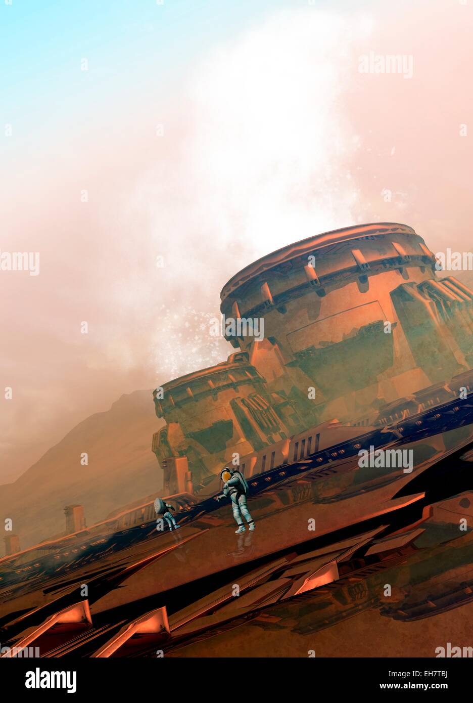 Martian colony, illustration Stock Photo - Alamy