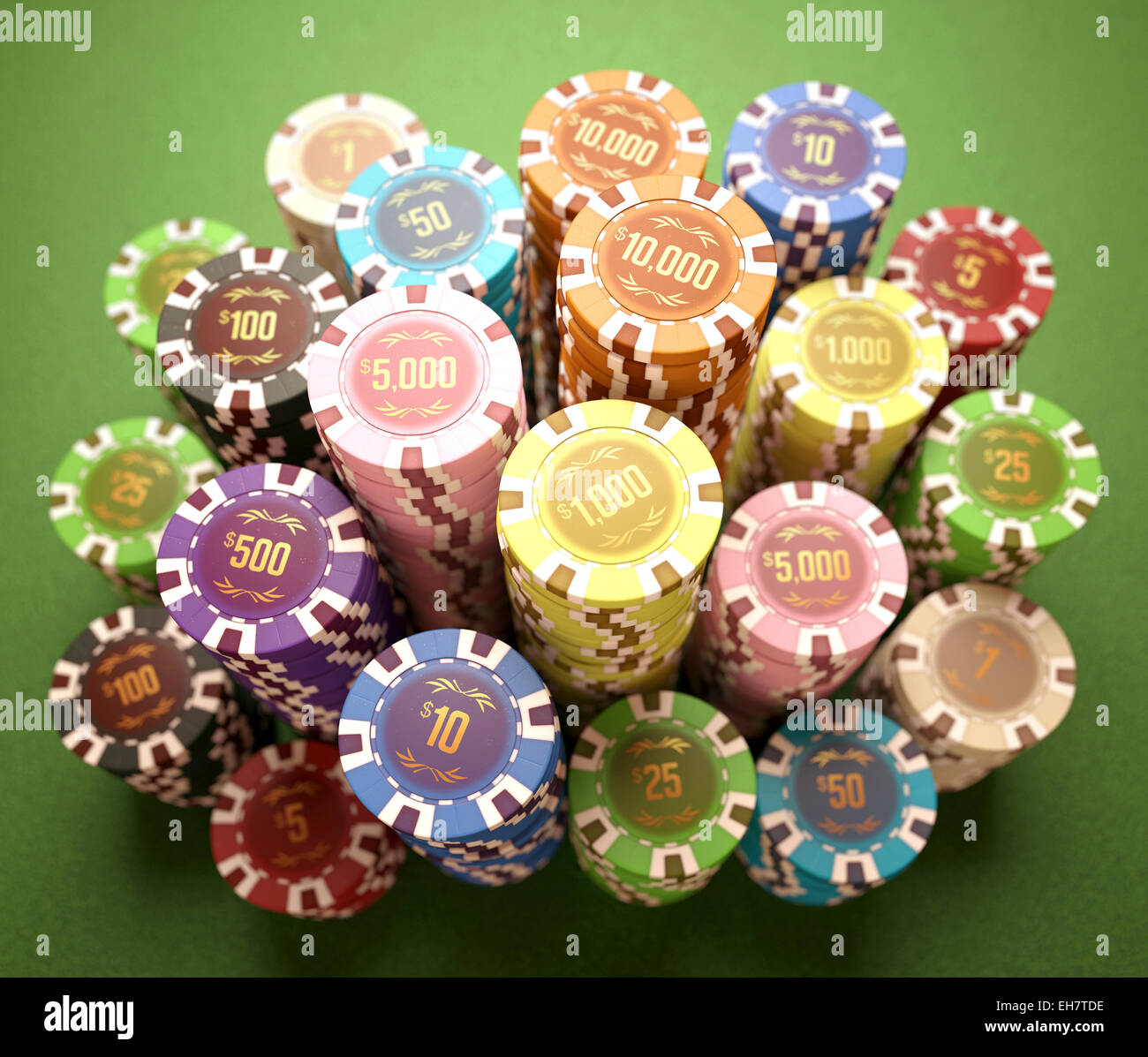 Stacks of gambling chips, illustration Stock Photo - Alamy