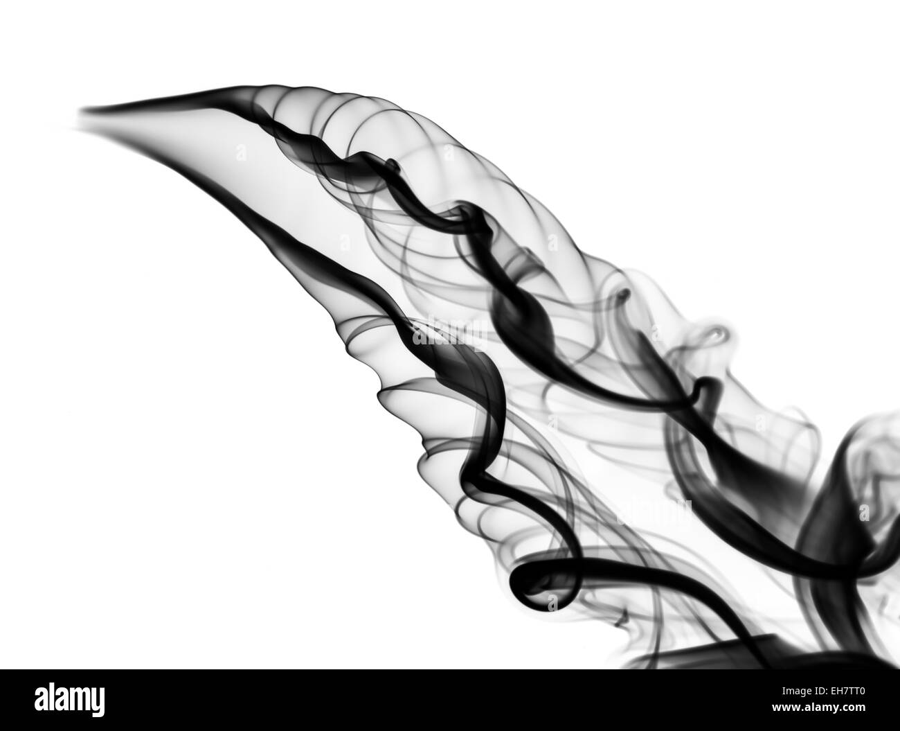 Black abstract smoke swirls and curves on white Stock Photo - Alamy