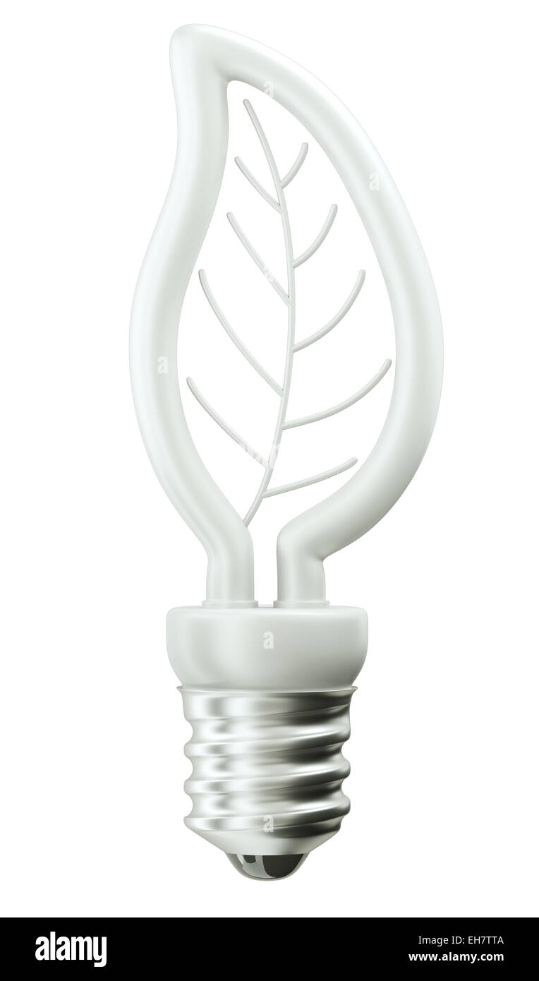 Environment: leaf or folium light bulb isolated over white background ...