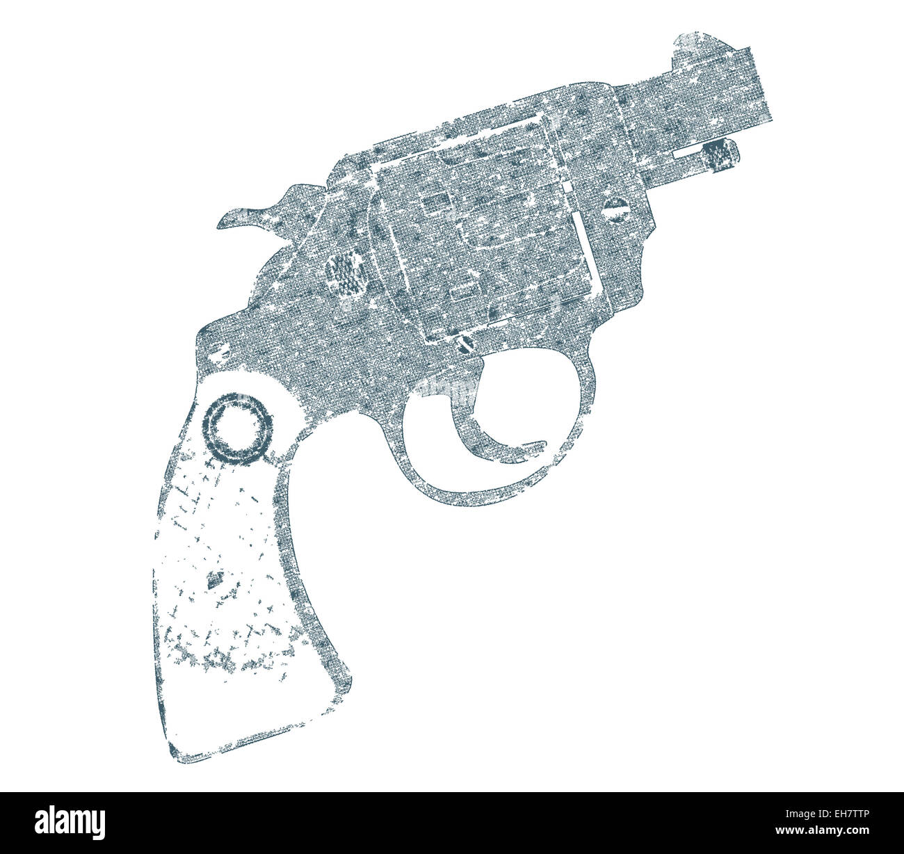 A snub nose handgun as used by police forces, in a half tone effect ...