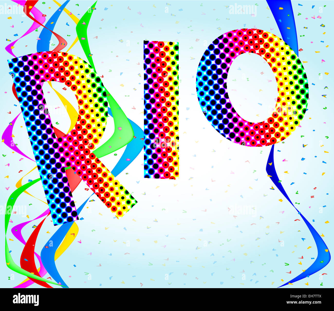 A party background with the text RIO Stock Photo - Alamy