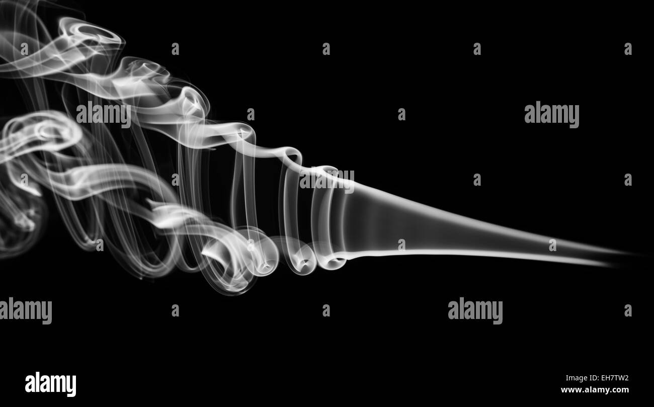 Magic white abstract smoke patterns over black background Stock Photo ...