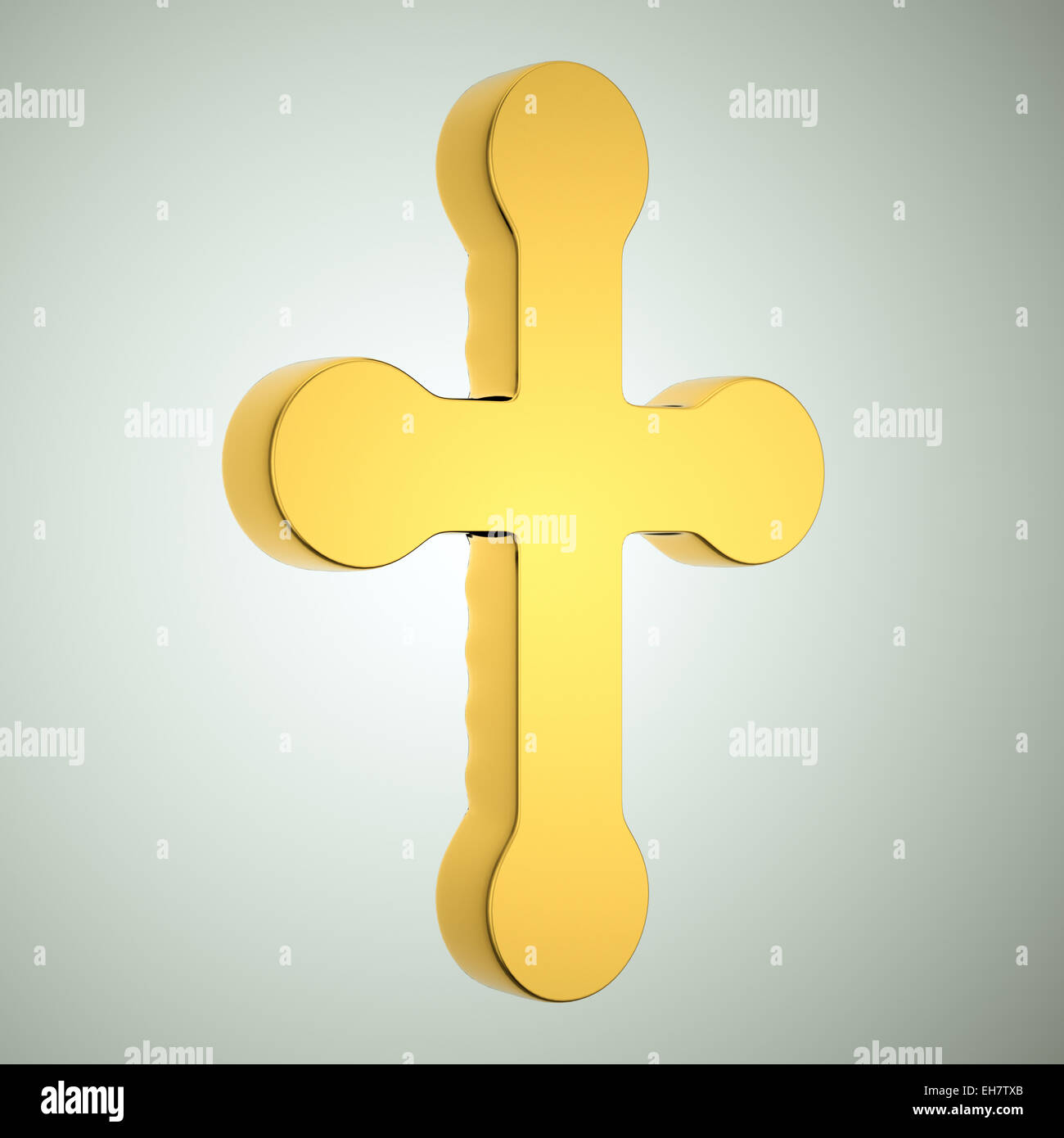 Jewelery and religion: golden cross. Custom made and rendered Stock ...
