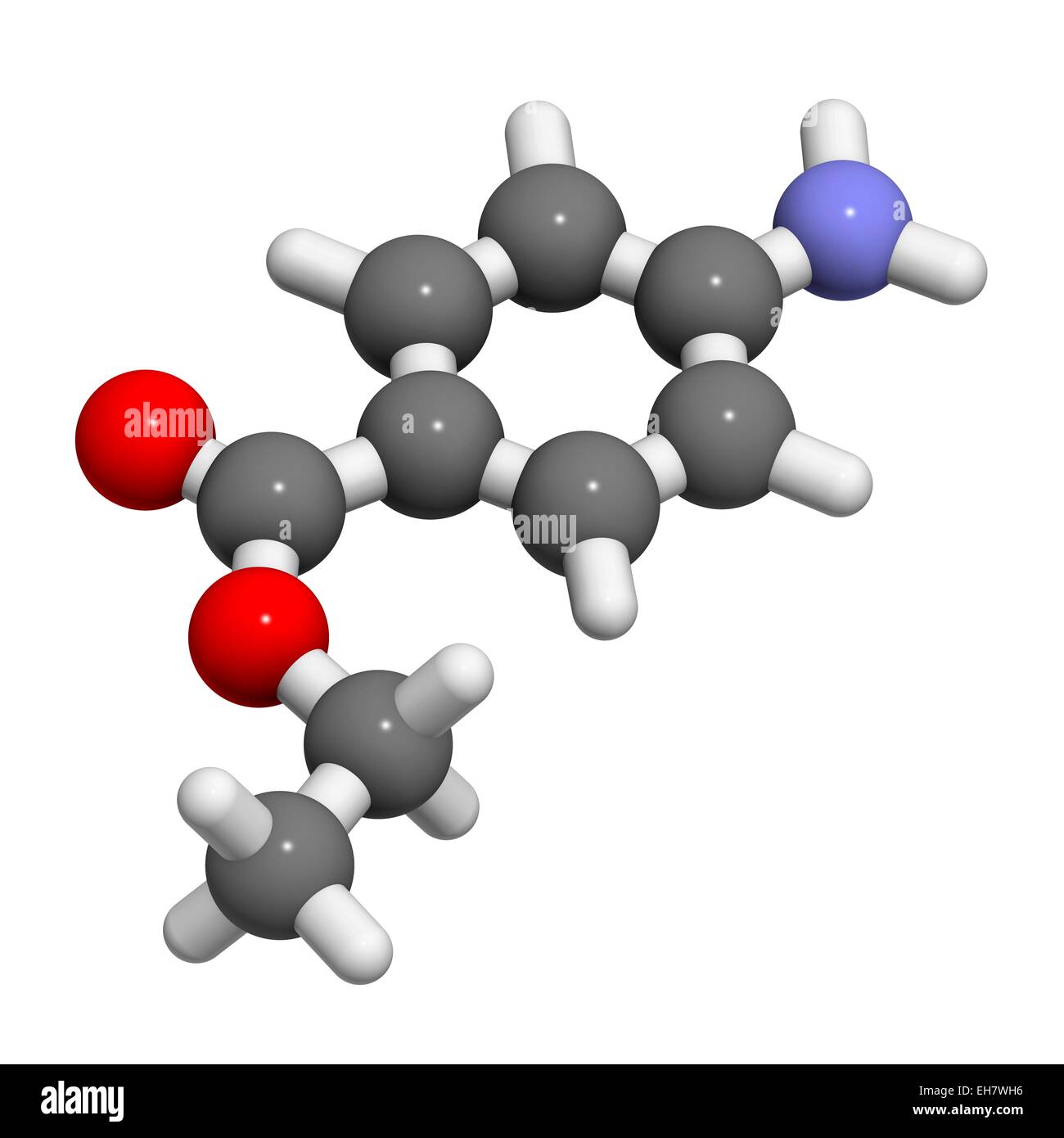 Benzocaine local anesthetic drug molecule Stock Photo - Alamy