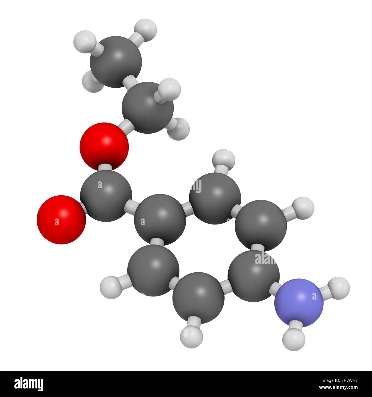 Benzocaine local anesthetic drug molecule Stock Photo - Alamy
