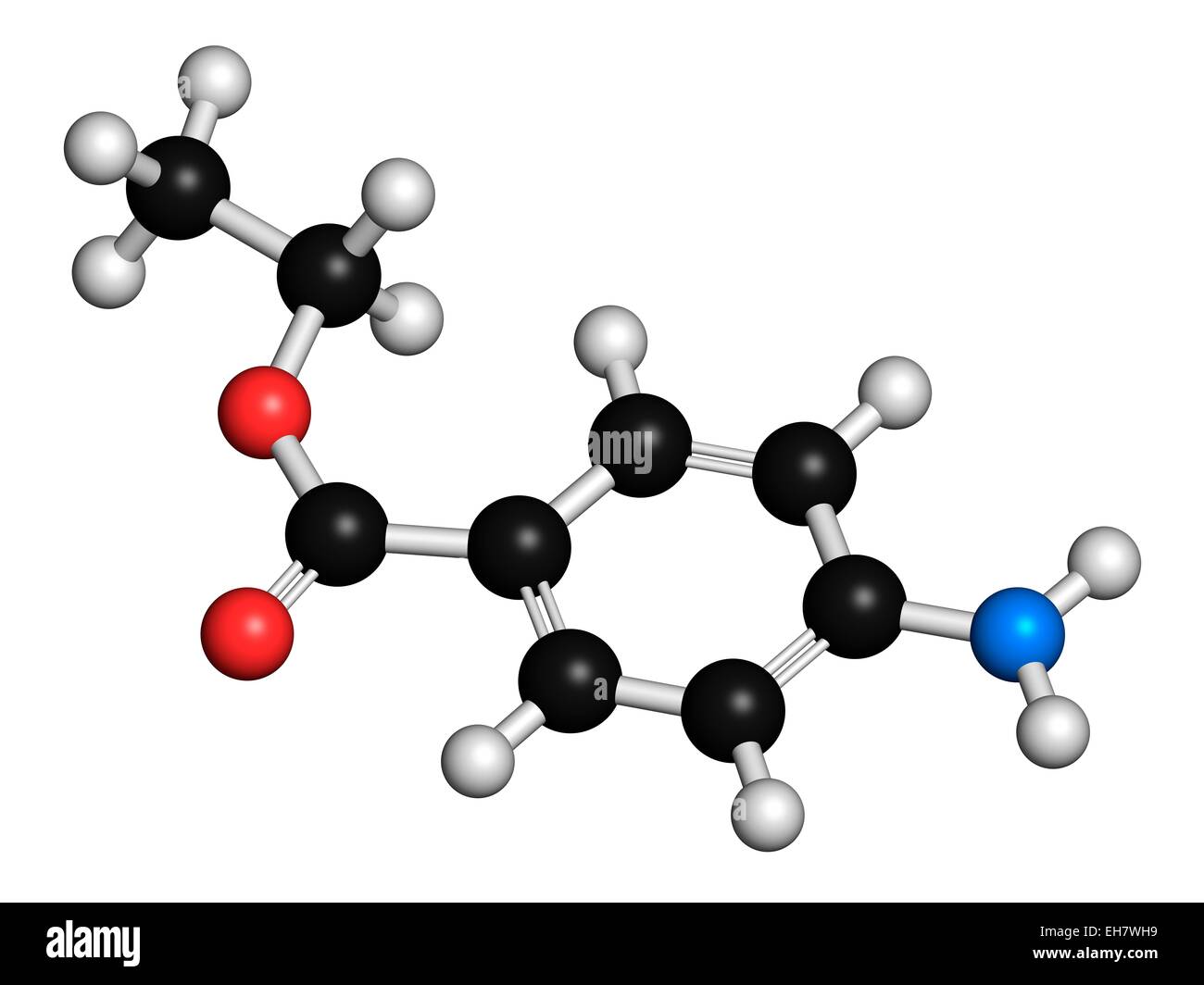 Benzocaine local anesthetic drug molecule Stock Photo - Alamy