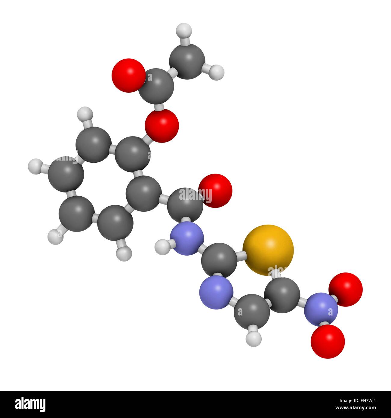 Nitazoxanide antiprotozoal drug molecule Stock Photo - Alamy