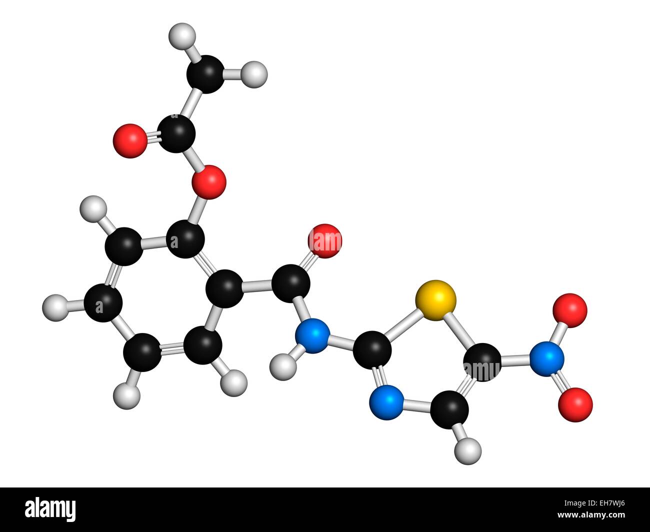 Nitazoxanide antiprotozoal drug molecule Stock Photo - Alamy
