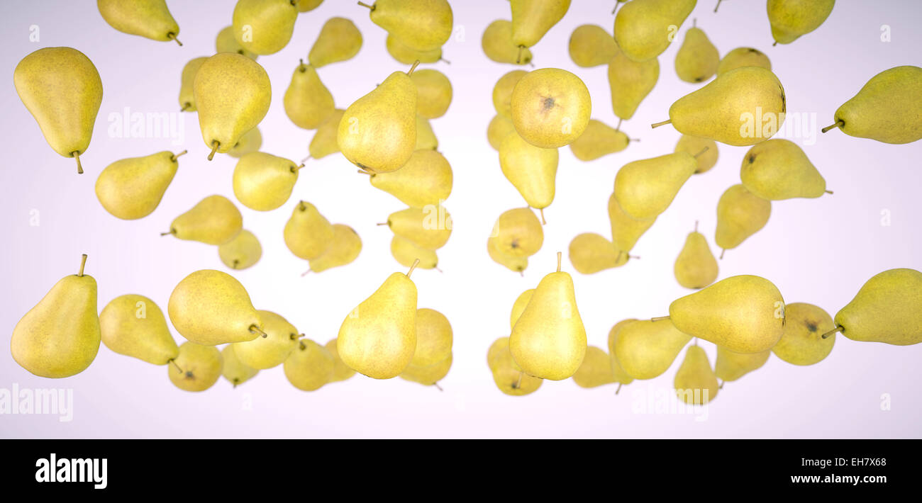 Healthy eating: Tasty pears falling down. Large resolution Stock Photo ...