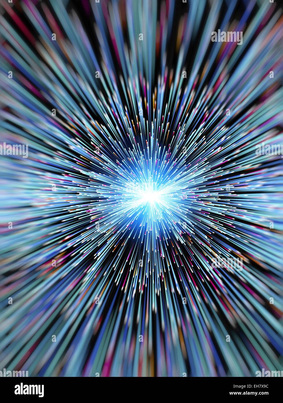 Particle rays, artwork Stock Photo - Alamy