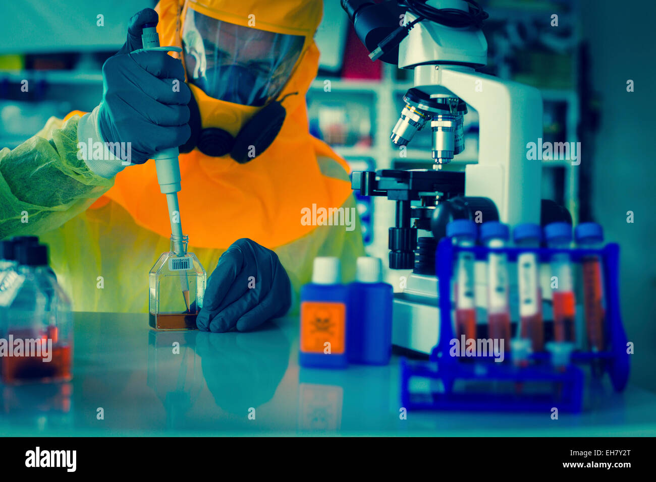 Scientist in hazmat suit Stock Photo - Alamy