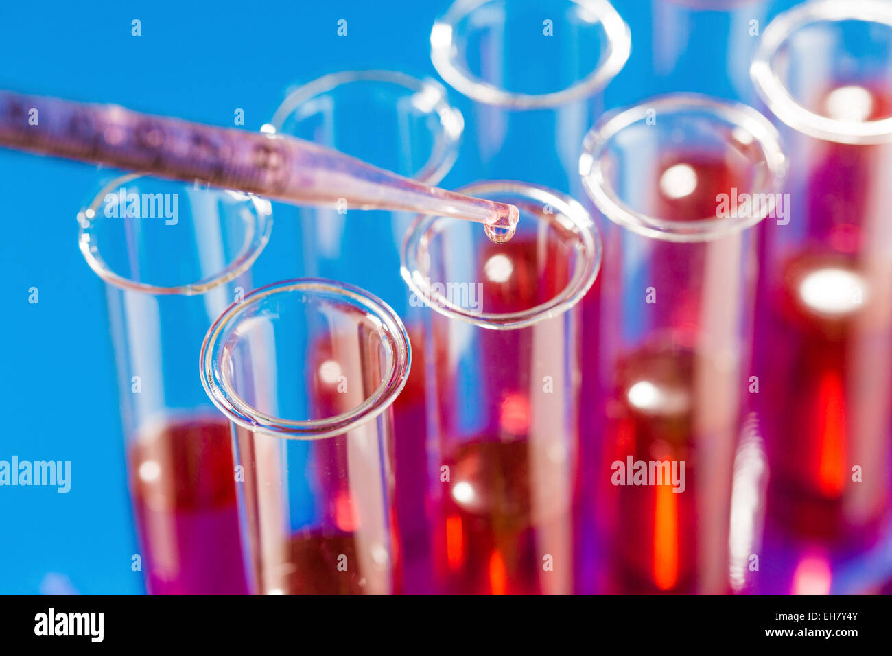 Microbiological test tubes and pipette Stock Photo - Alamy