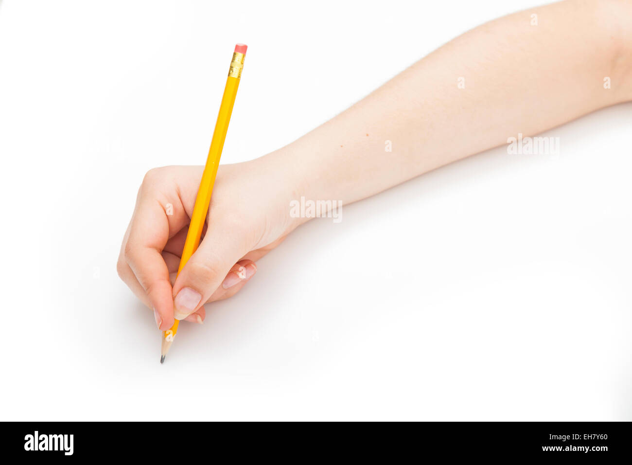 Person using a pencil Stock Photo - Alamy